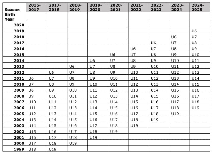 Youth Soccer Age Groups - Soccer Tournaments